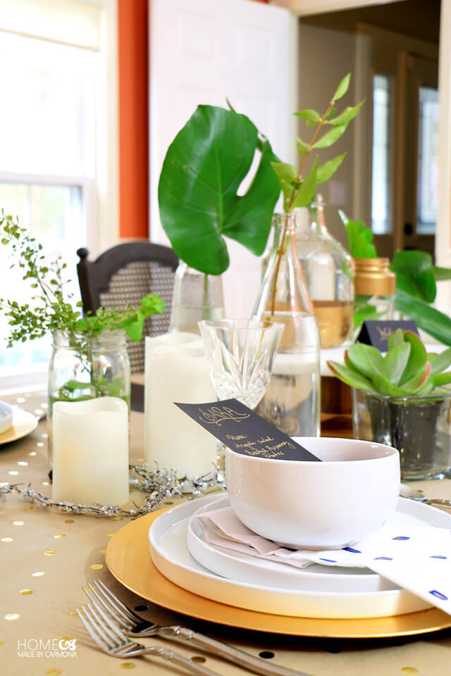 Greenery Dinner Tablescape - Home Made By Carmona