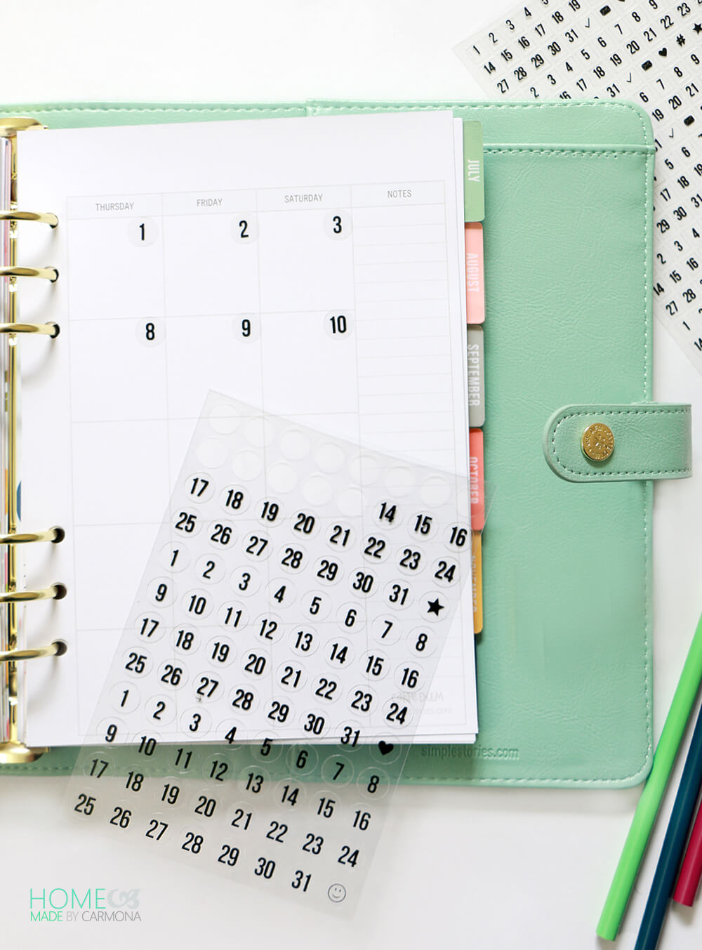 Planner number stickers - Home Made By Carmona